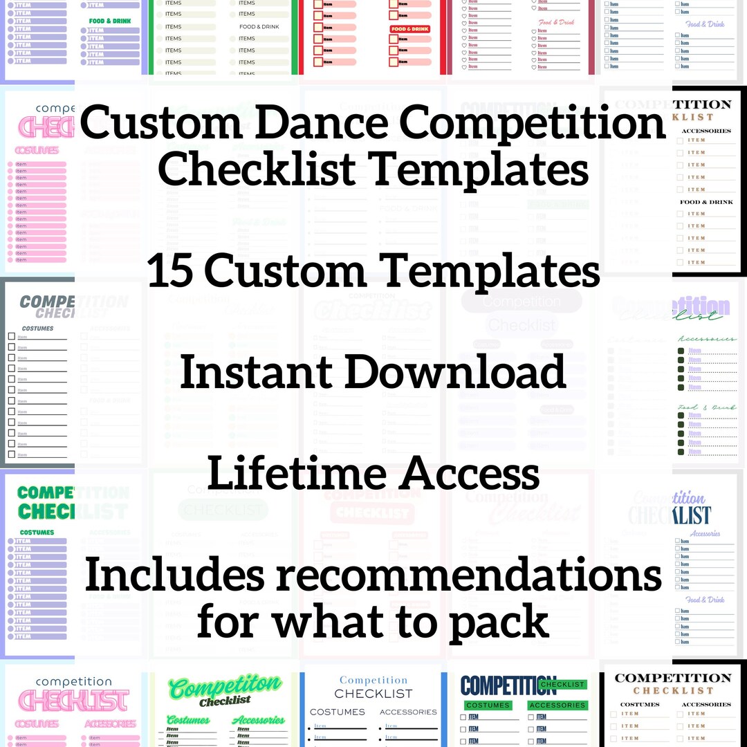 Custom Dance Competition Checklist Templates, Instant Download ...