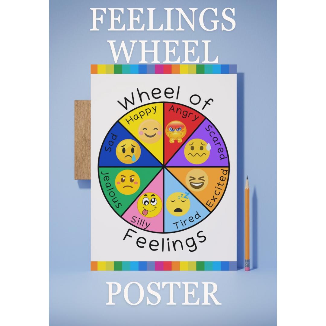 Feelings Wheel Poster Feelings Wheel Poster for Classroom Poster for ...