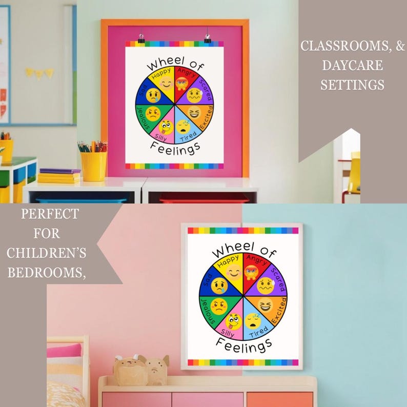 Feelings Wheel Poster Feelings Wheel Poster for Classroom Poster for ...