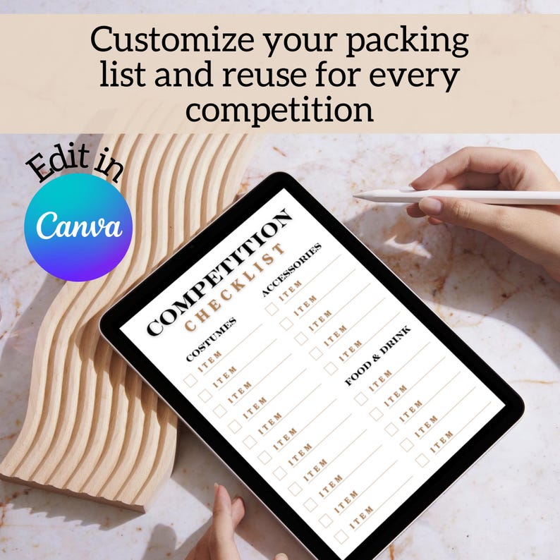 Custom Dance Competition Checklist Templates, Instant Download ...