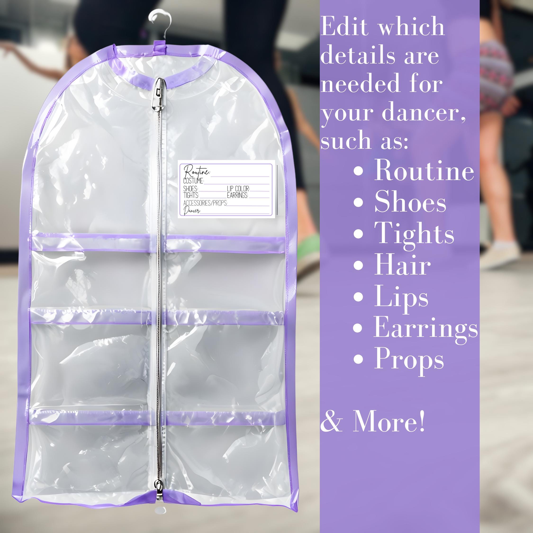 Custom Digital Garment Bag Labels for Dancers, Personalized Dance ...