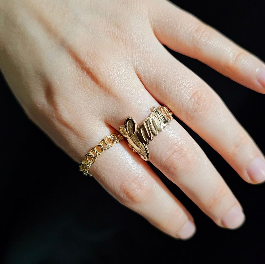 Chino Link Name Ring - Etsy