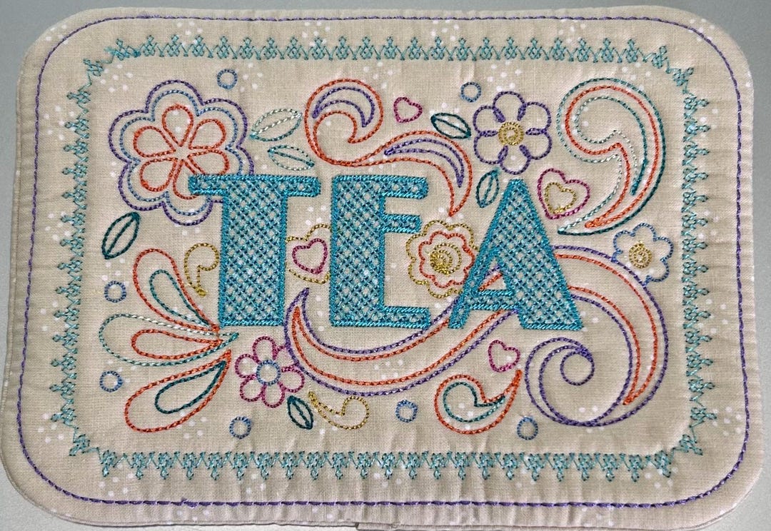 TEA Swirly Design Mug Rug Set of 2 - Etsy