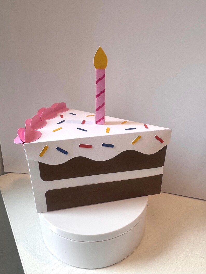 3D Paper Cake Slice Luxury Gift Favor Boxes Girl Boy Birthday Party ...