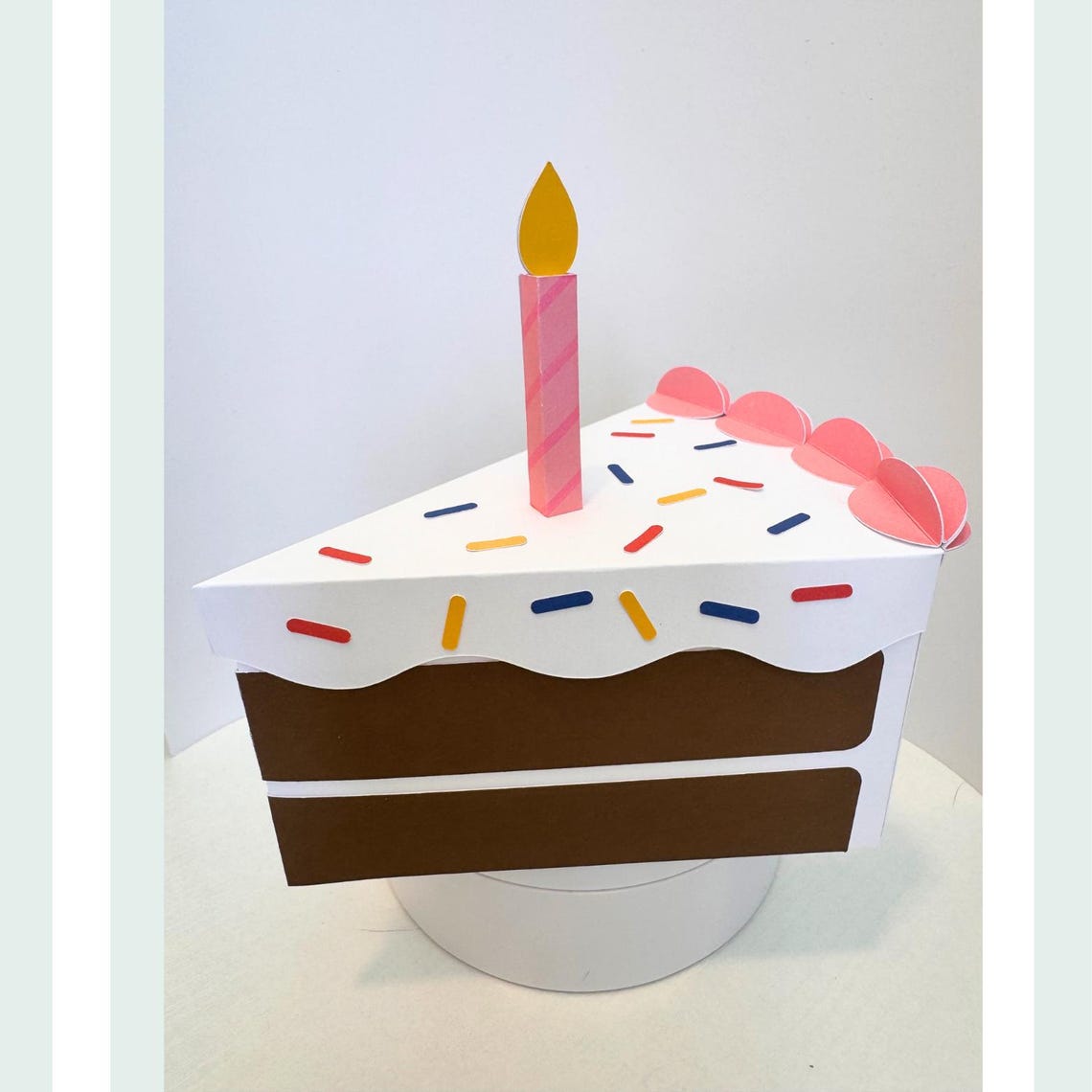 3D Paper Fake Cake Slice Favor Boxes: Birthday Party Table Decoration ...