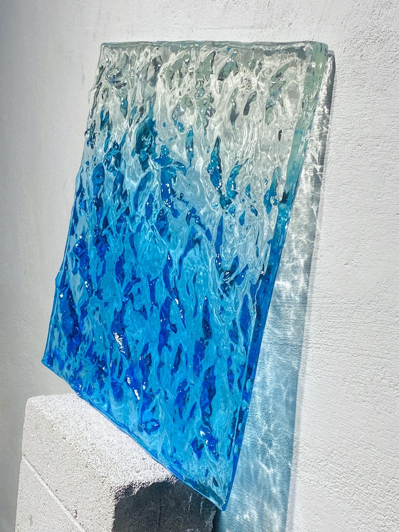 Blue Gradient Ocean — Resin Water Wall Sculpture - Etsy
