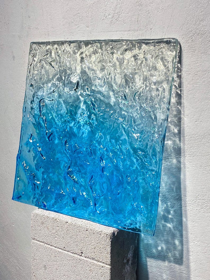 Blue Gradient Ocean — Resin Water Wall Sculpture - Etsy
