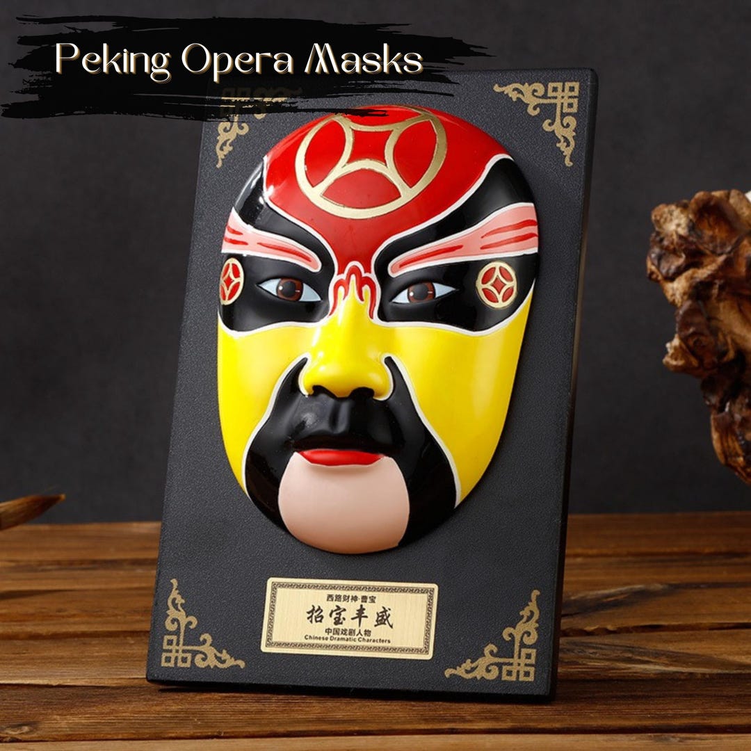 Peking Opera Mask Chinese New Year Gift Porcelain Wall Art Asian Wall ...