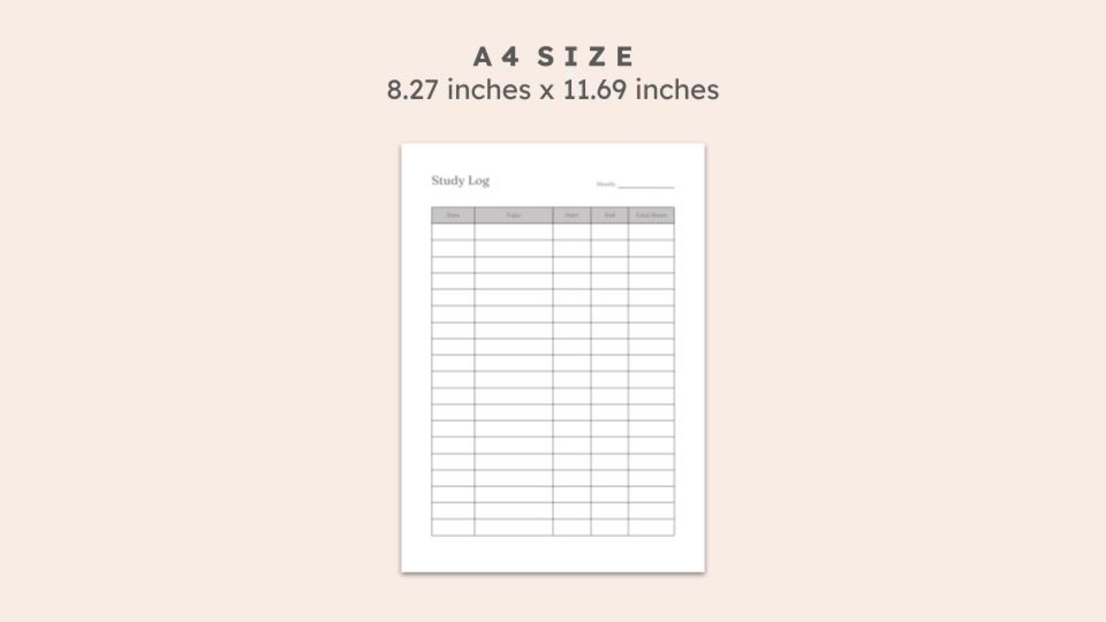 Study Log Printable | Study Hours & Session Tracker for Students ...