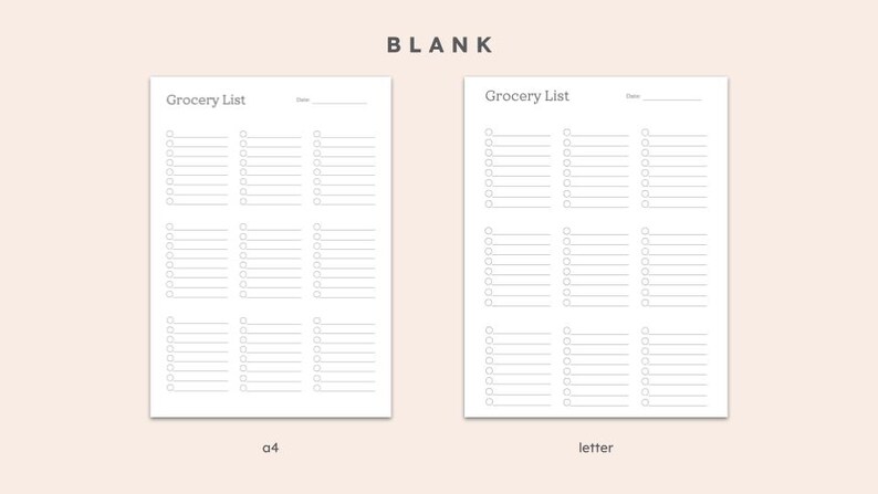 Grocery List Printable | Categorized Shopping List Template | Minimal ...