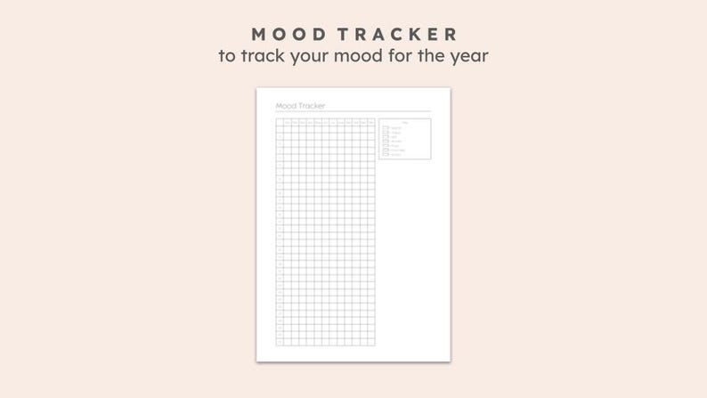 Mood Tracker Printable | Daily Mental Health & Emotion Log | Undated ...