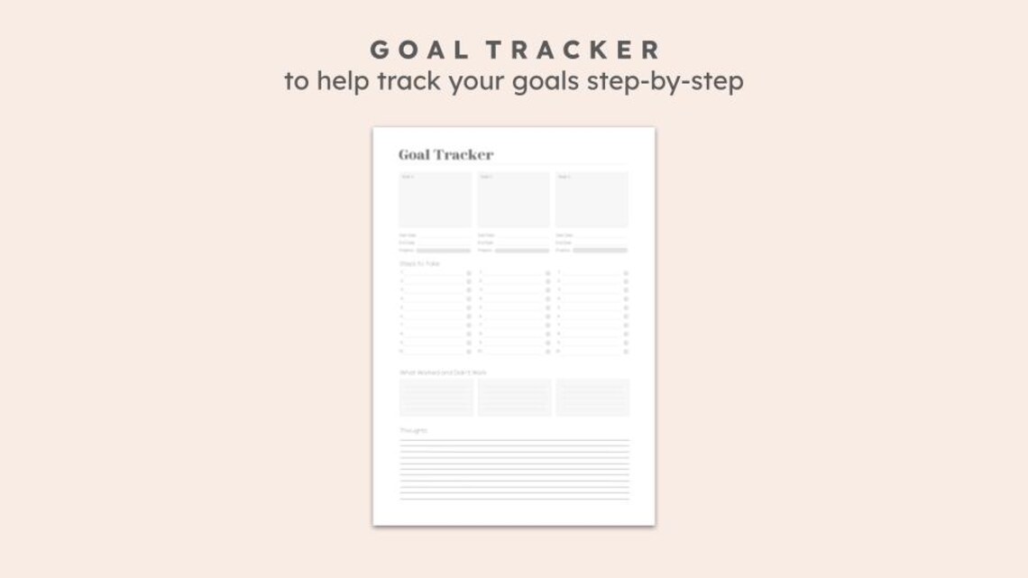 Goal Tracker Printable Template - Etsy