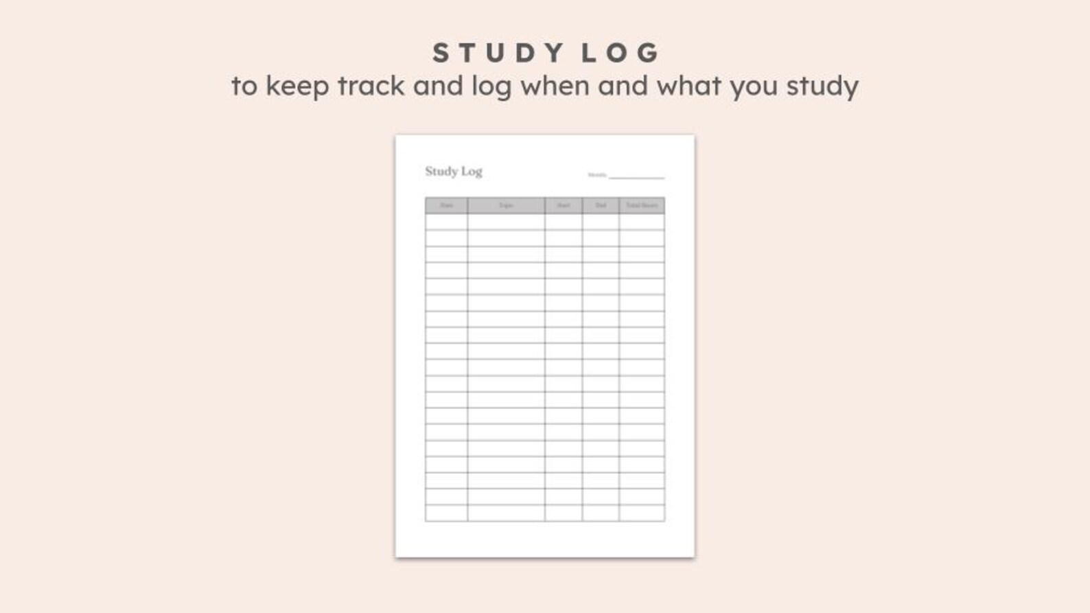 Study Log Printable | Study Hours & Session Tracker for Students ...