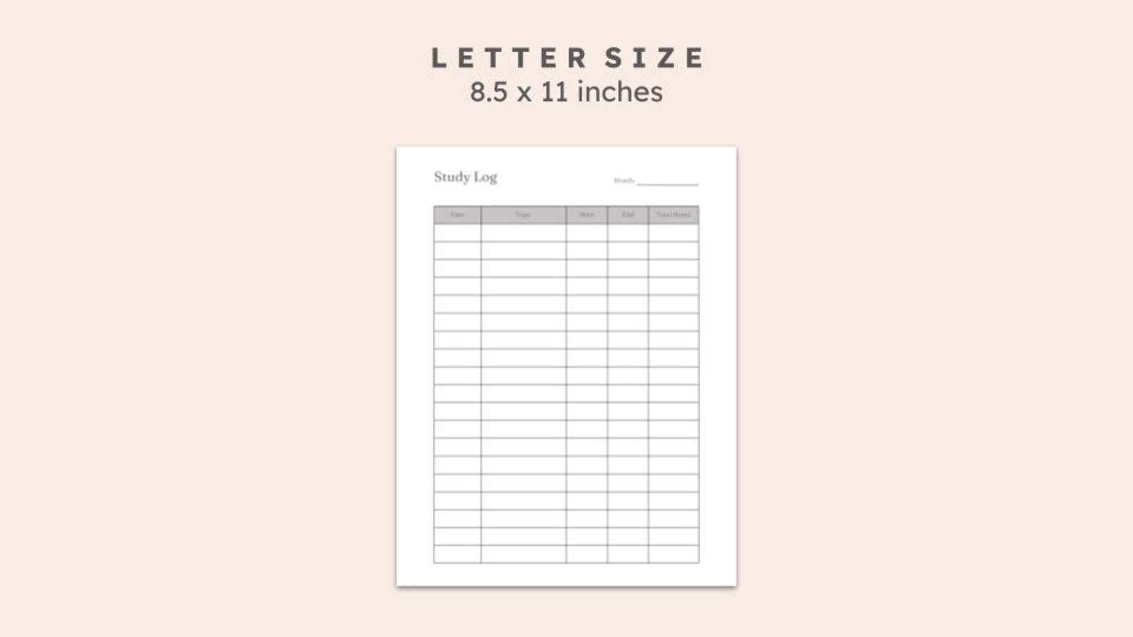 Study Log Printable | Study Hours & Session Tracker for Students ...