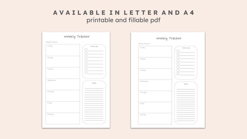 Weekly Tracker Printable | Habit, Mood, or Task Progress Log | Undated ...