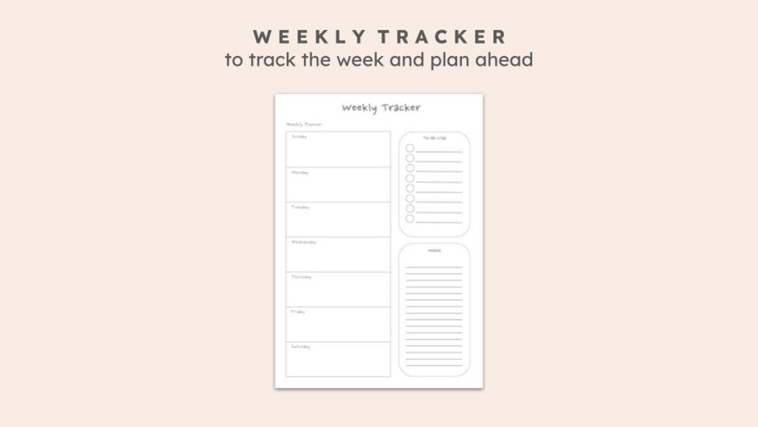 Weekly Tracker Printable Template - Etsy