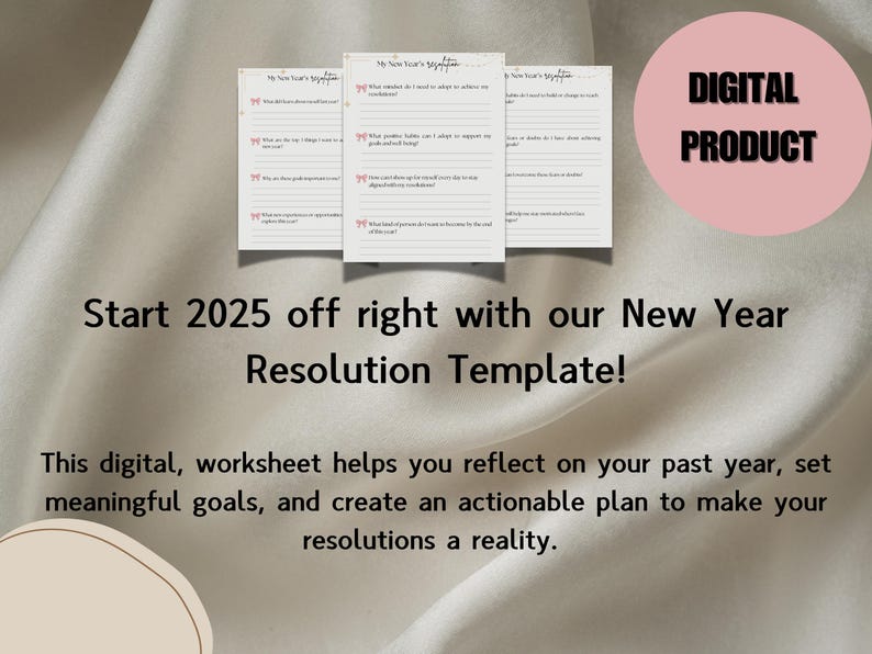 New Year's Resolution, Printable, Minimalist New Year's Resolution ...