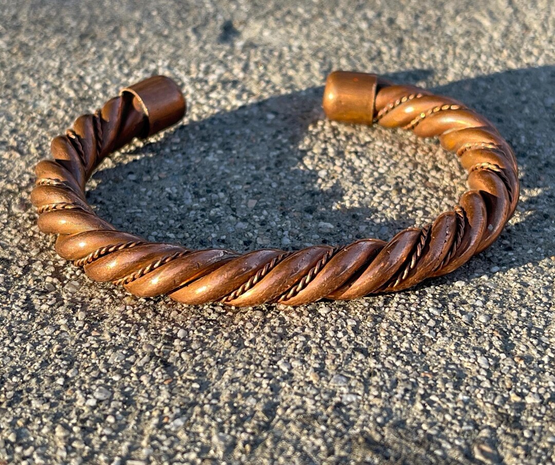 Elegant Heavy Twisted Pure Copper Tensor Therapy Bracelet for Pain ...