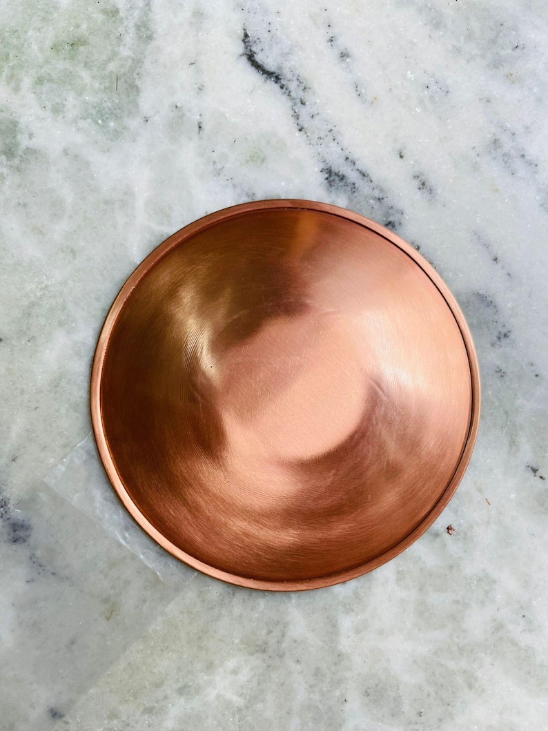 Pure Copper Engraved Plate & Spoon Set | Handcrafted Flower of Life ...