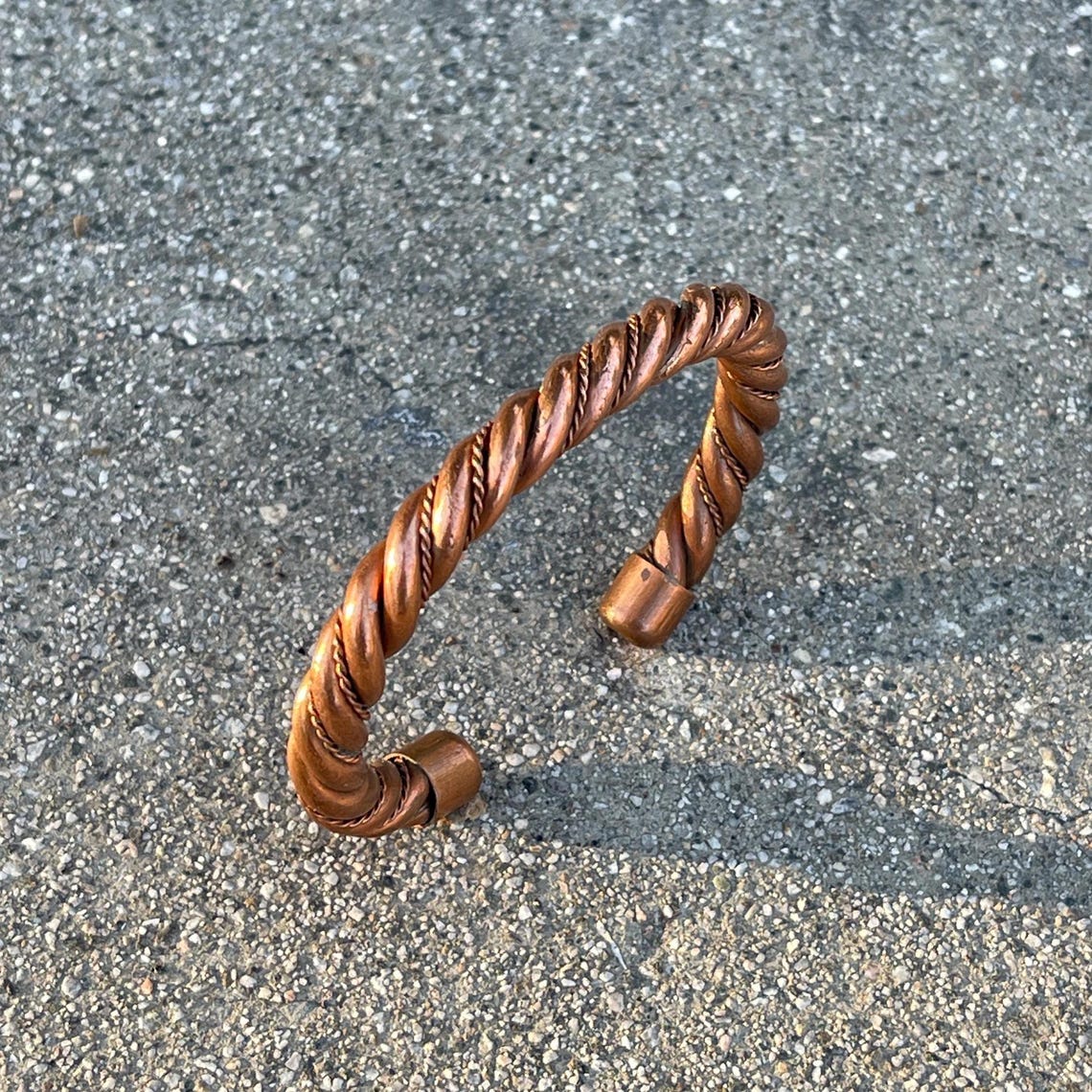 Elegant Heavy Twisted Pure Copper Tensor Therapy Bracelet for Pain ...