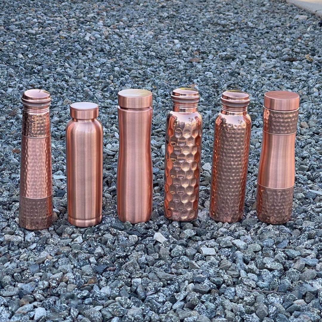 Pure Copper Water Bottle, Handmade, Purifies Water Naturally, Eco ...