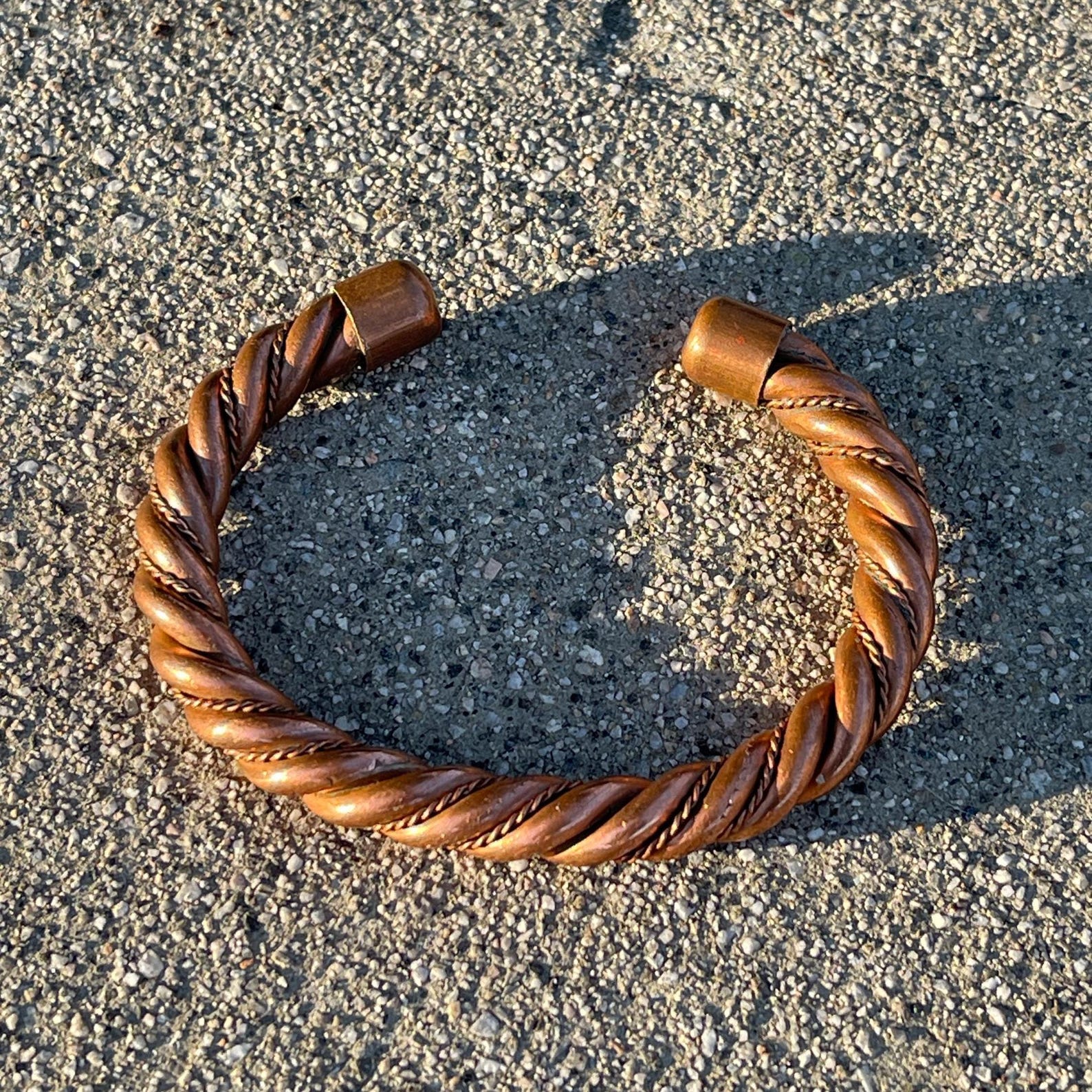 Elegant Heavy Twisted Pure Copper Tensor Therapy Bracelet for Pain ...