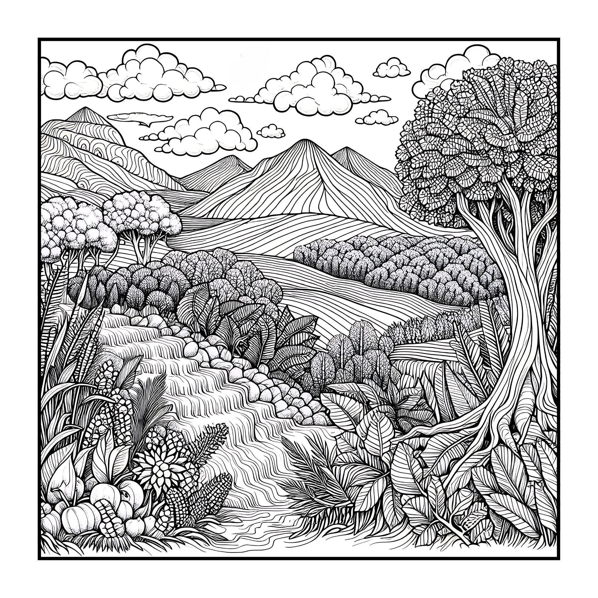 12 Relaxing & Mindful Coloring Pages for Adults: the Garden of Eden ...