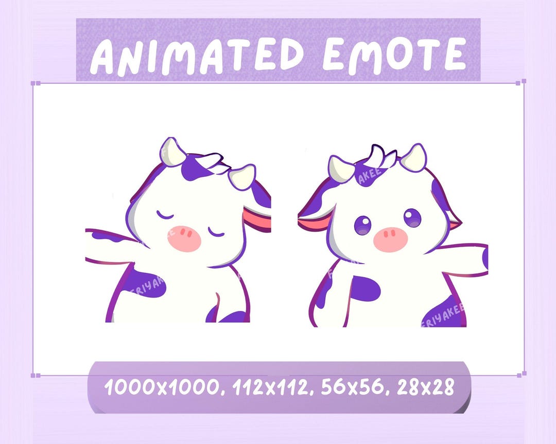 Animated Purple Cow Wiggle Dance Emote: Twitch, Discord, Youtube (GIF ...