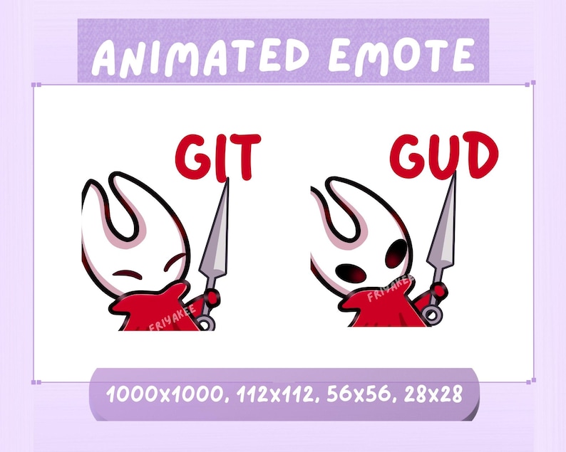 Hornet Git Gud Animated Emote: Silksong Inspired (GIF Digital Download ...