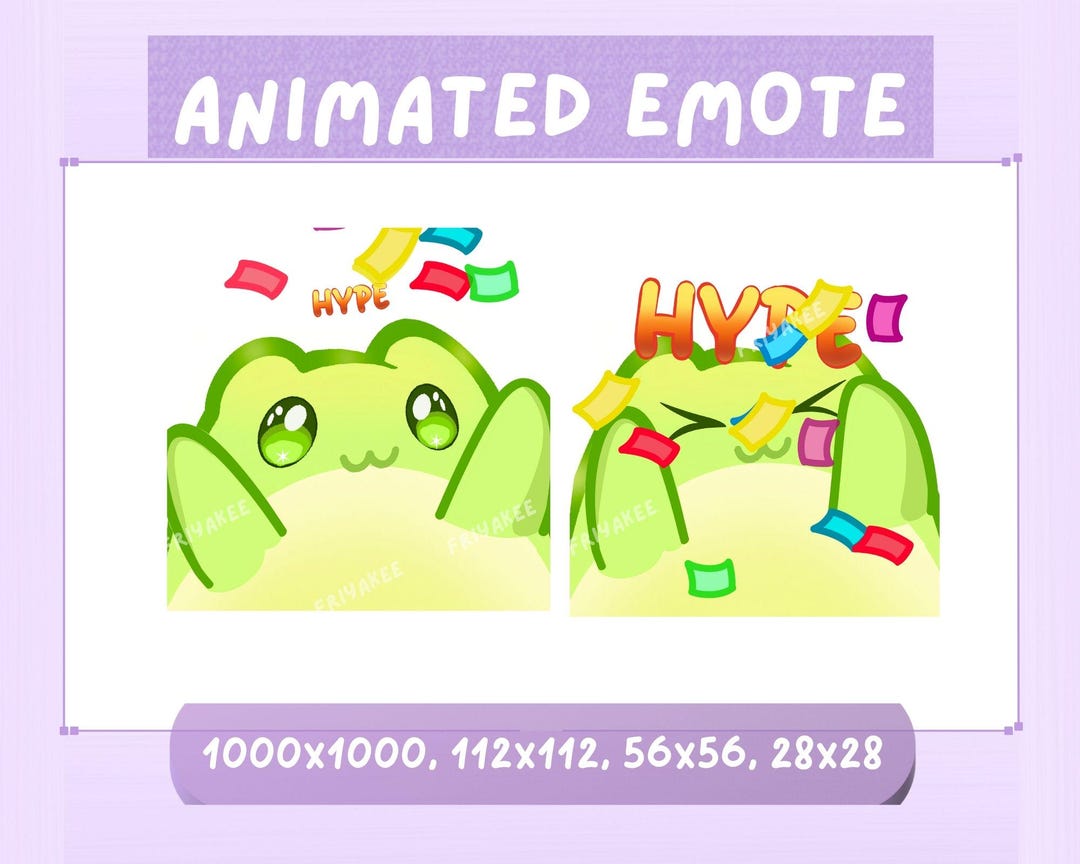 Animated Frog Hype Emote: Twitch, Discord & Youtube (GIF Digital ...