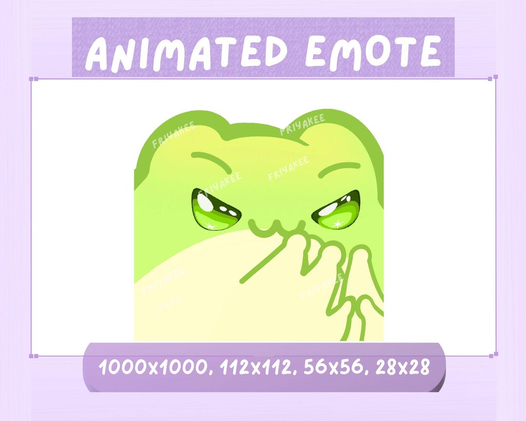 Animated Green Frog Smirk Emote: Twitch, Discord, Youtube (GIF Digital ...