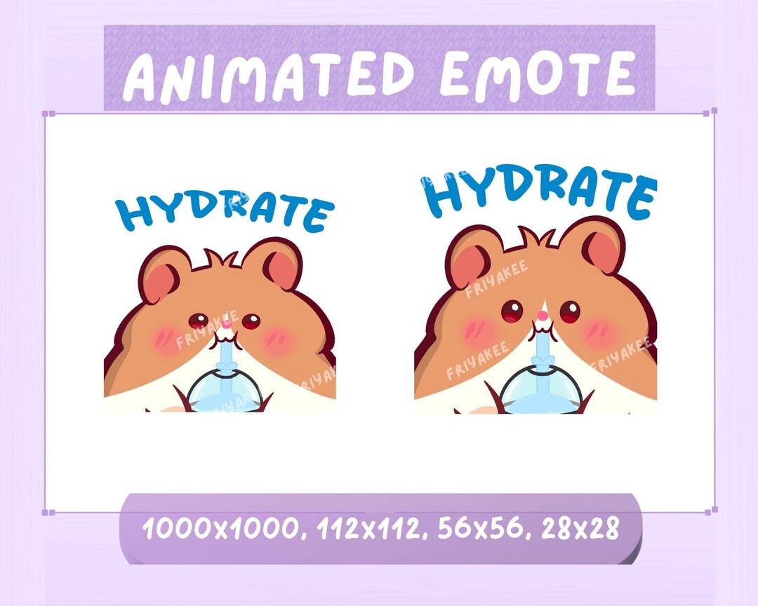 Animated Hamster Hydrate Emote: Drinking Water GIF (digital Download ...