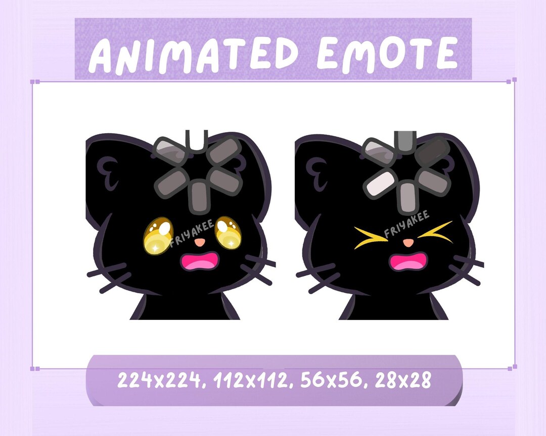 Animated Black Cat Loading Emote – Twitch Discord Youtube (digital ...