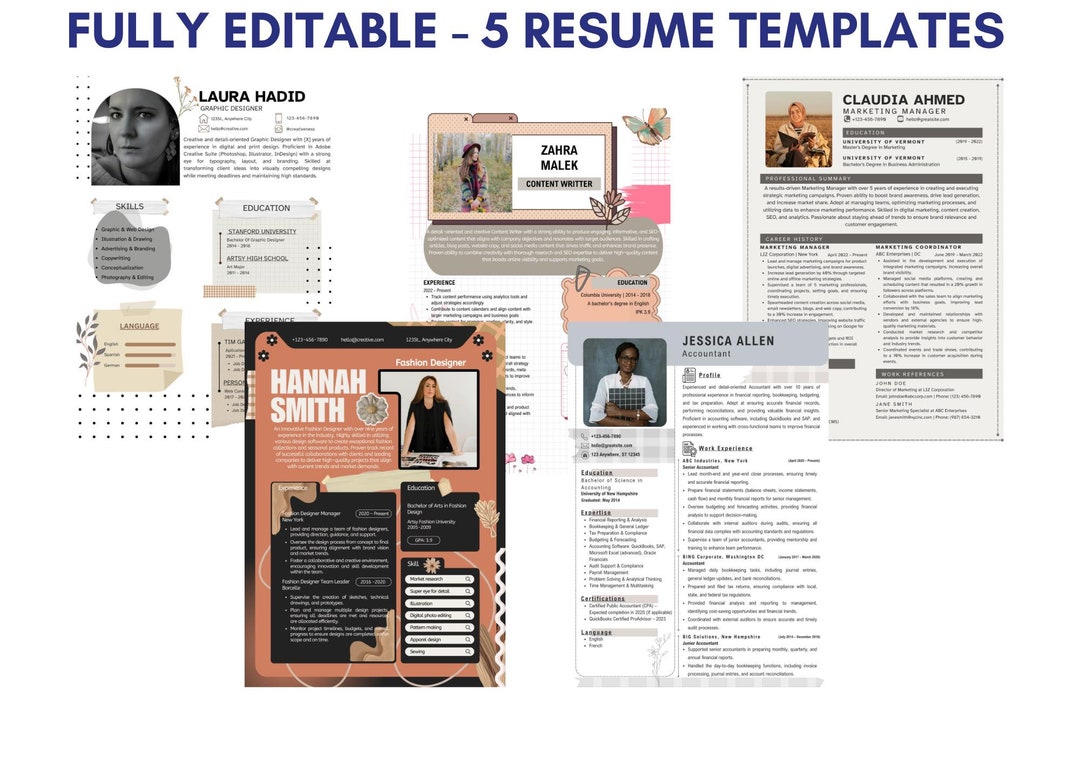 Editable Modern CV/ Resume & Cover Letter Template Digital to Download ...
