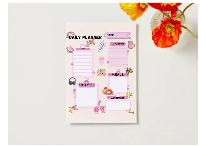 Cute Daily Planner Digital Print File - Etsy