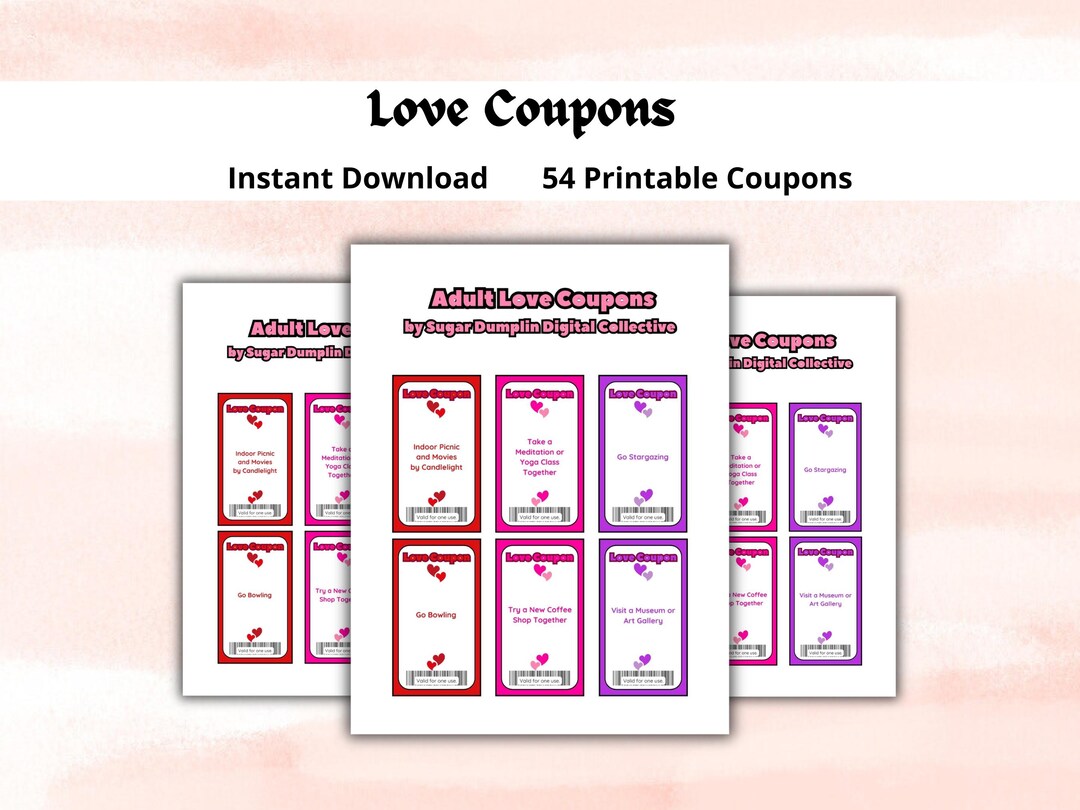 Printable Love Coupons: Fun Way to Show Your Love & Appreciation ...