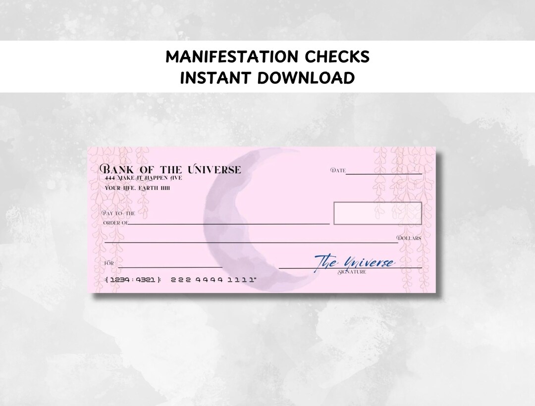 Manifest Wealth Printable Checks: Abundance Vision Board (PDF Download ...