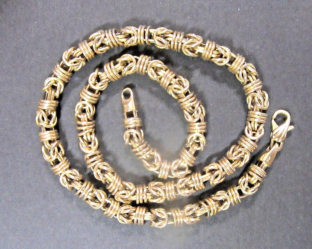 STUNNING Fancy Barrel Link 14k GOLD Men's Women's Necklace Chain - Etsy