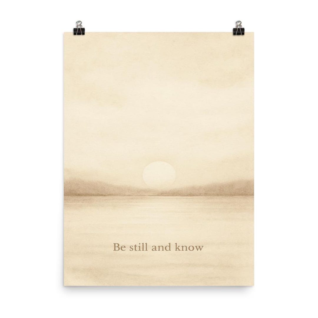Be Still and Know – Psalm 46:10 Sunset Poster | Christian Wall Art ...