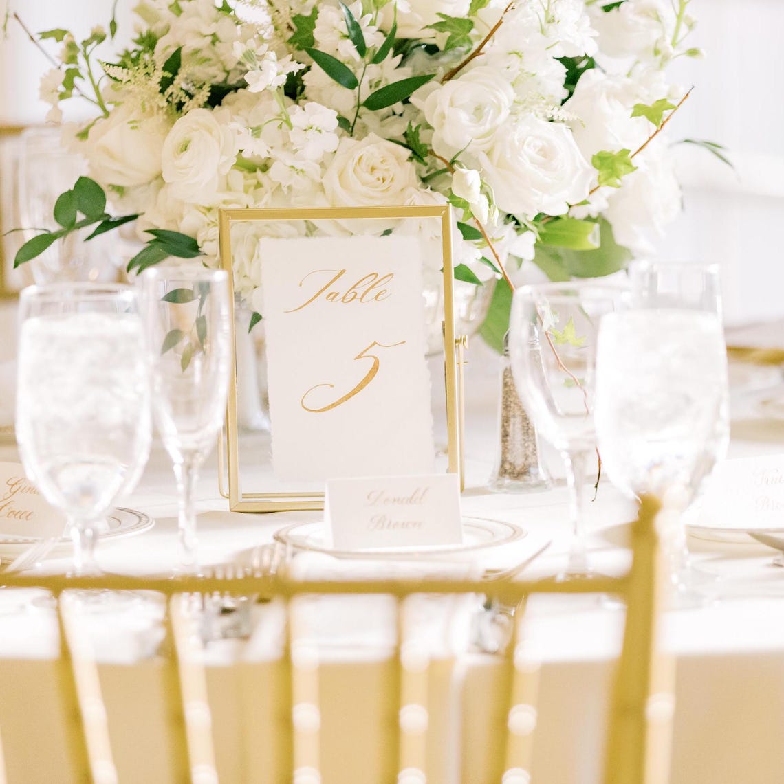 Handwritten Modern Calligraphy Table Numbers for Frame, Deckled Edge ...