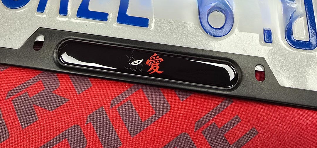 Anime License Plate Frame With Cover and Plate Bolt Gaara "love" 愛 ...