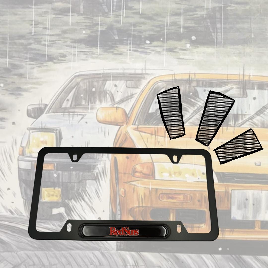 Anime License Plate Frame With Cover and Plate Bolt: Akagi Redsuns - Etsy