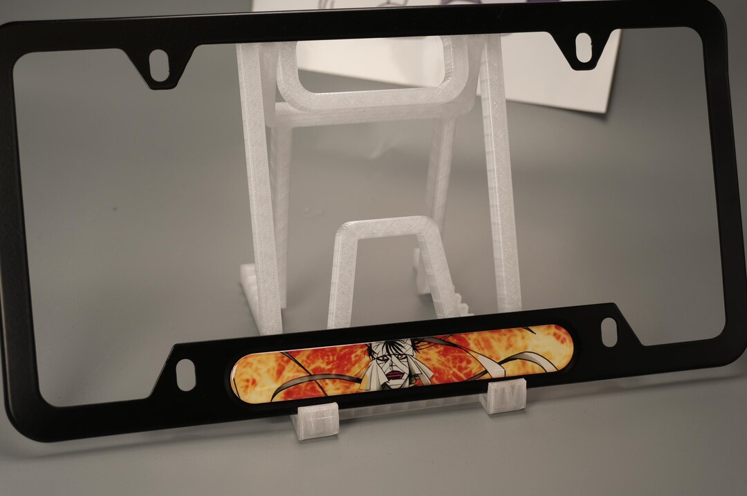 Anime License Plate Frame With Cover and Plate Bolt Shishio - Etsy