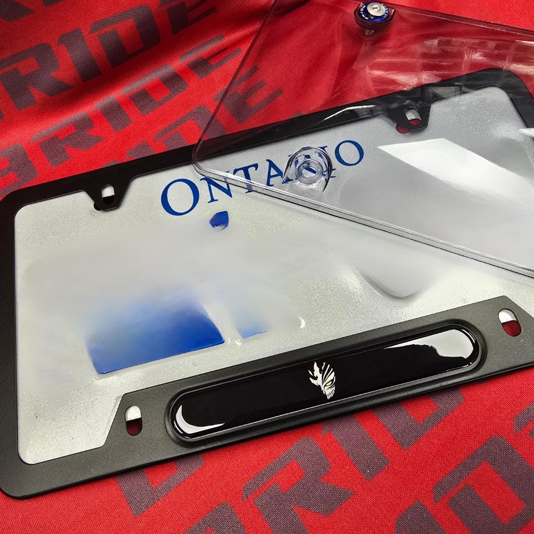 Anime License Plate Frame With Cover and Plate Bolt Ichigo 虚 Hollow ...