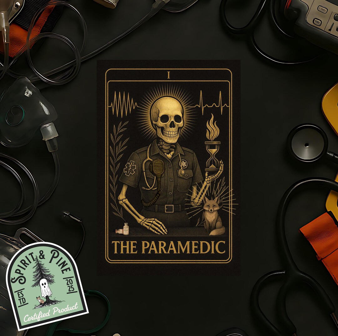 EMS Tarot "the Paramedic" Skeleton Kiss-cut Stickers | Ambulance, EMT ...