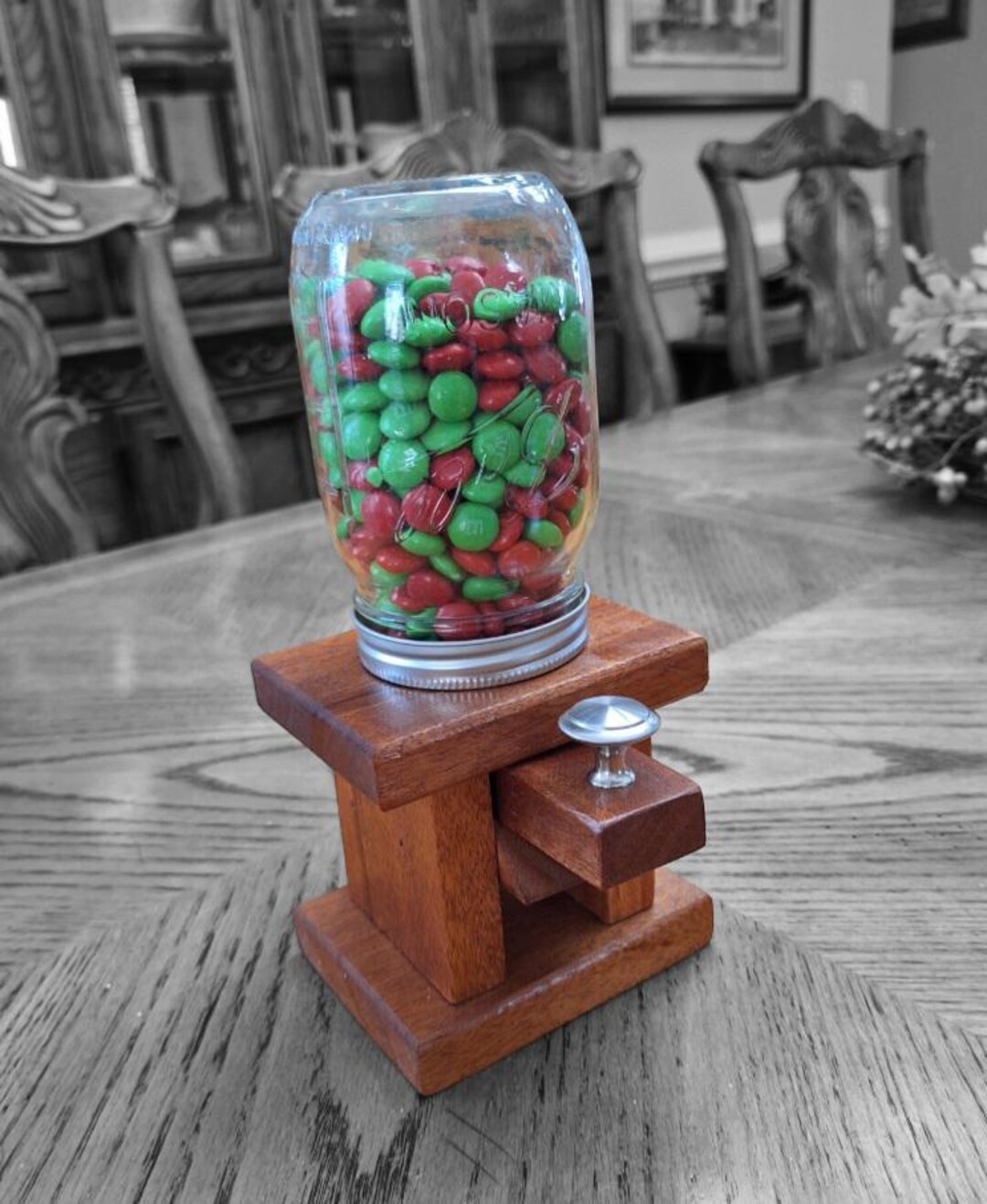 Candy Dispenser, Fun Gift, for All Ages. Wood Candy Dispenser. Mason ...
