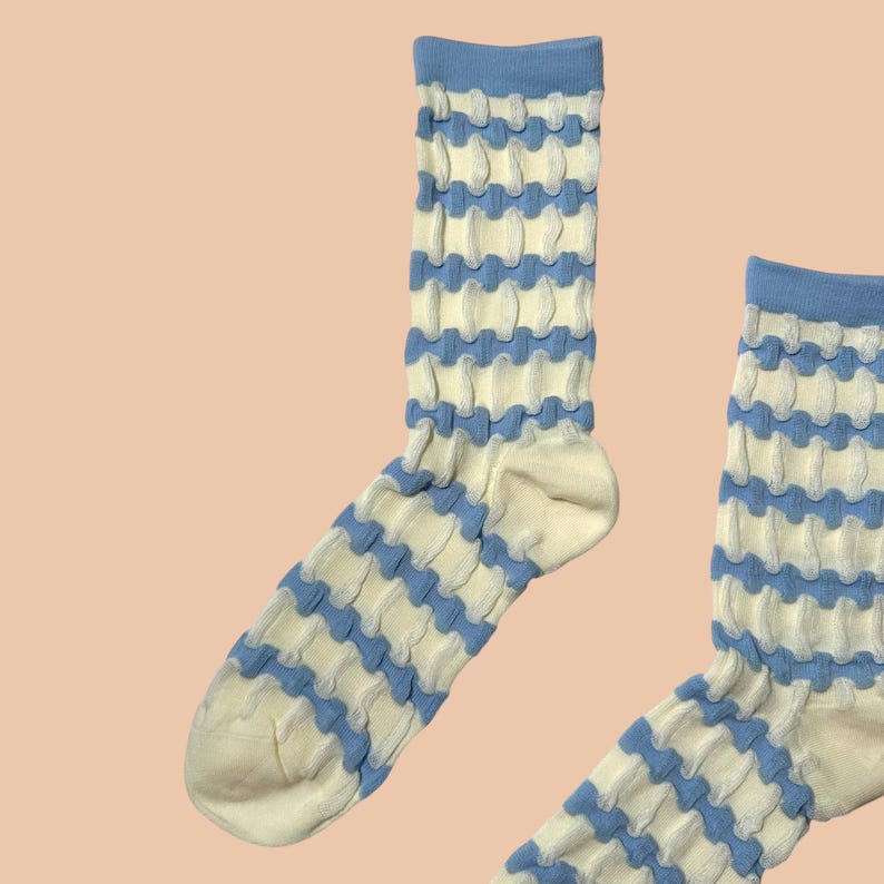 Miss Marie Sheer Socks - Blue - Etsy