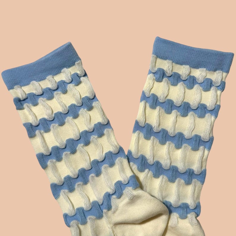 Miss Marie Sheer Socks - Blue - Etsy