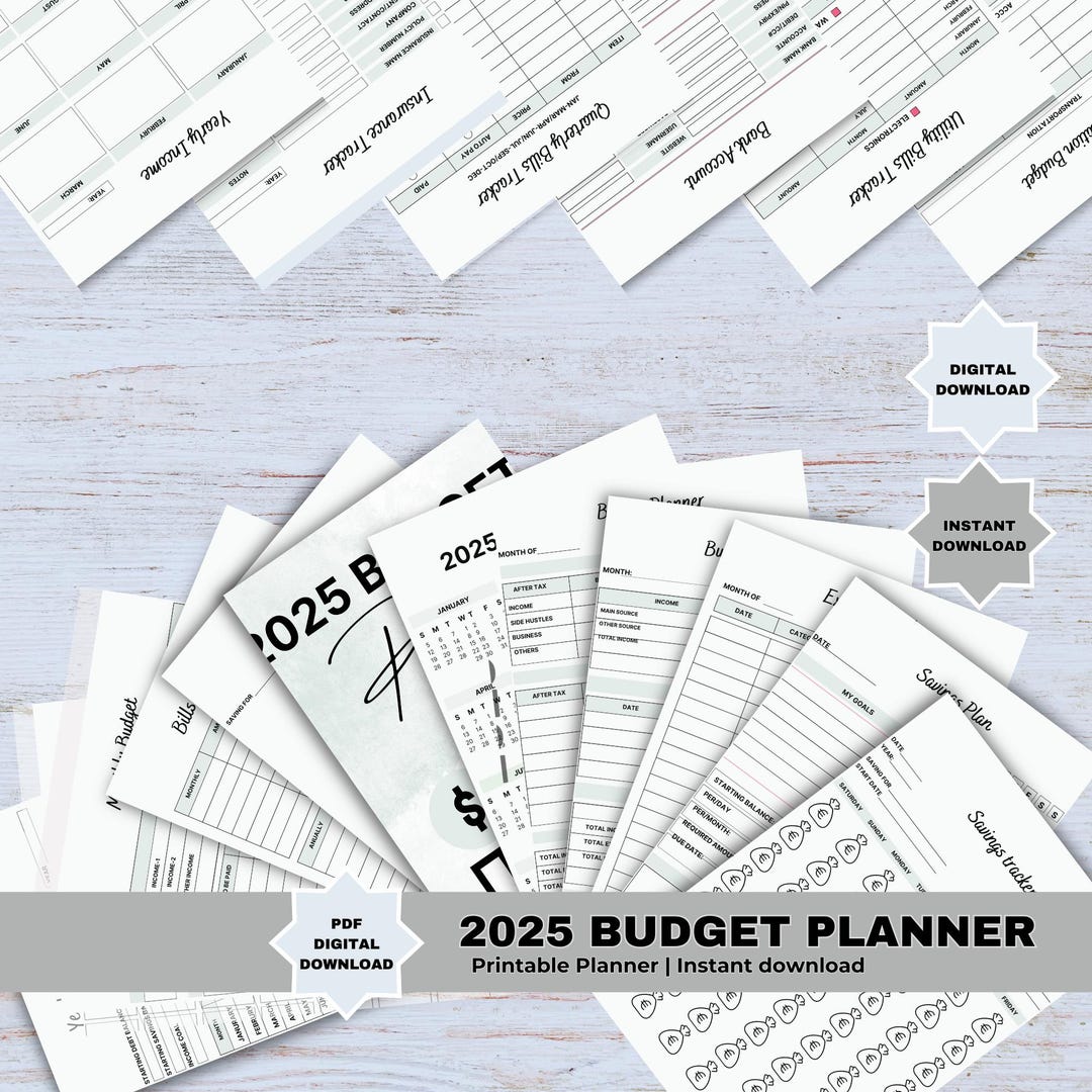 2025 Printable Budget Planner, Budget and Finance Tracker, Finance ...