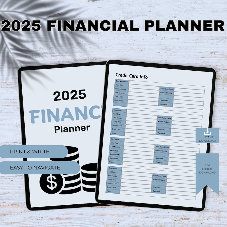 2025 Finance Planner | Budget Planner | Monthly Budget | Financial ...